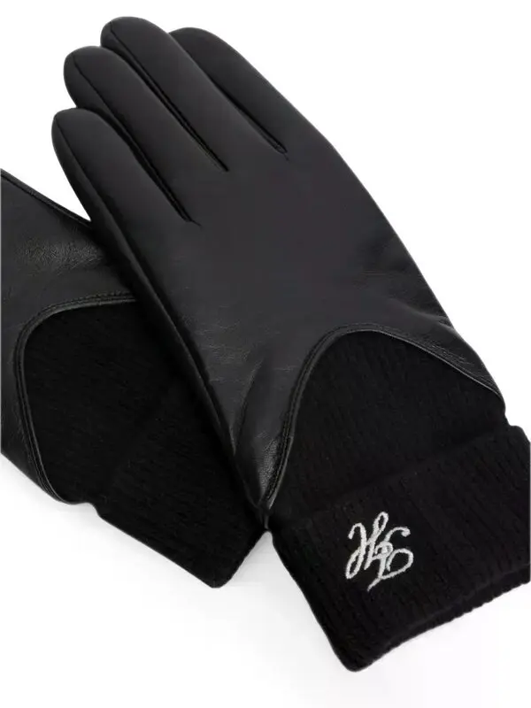 Tommy Hilfiger Ribbed-cuff Leather Gloves
