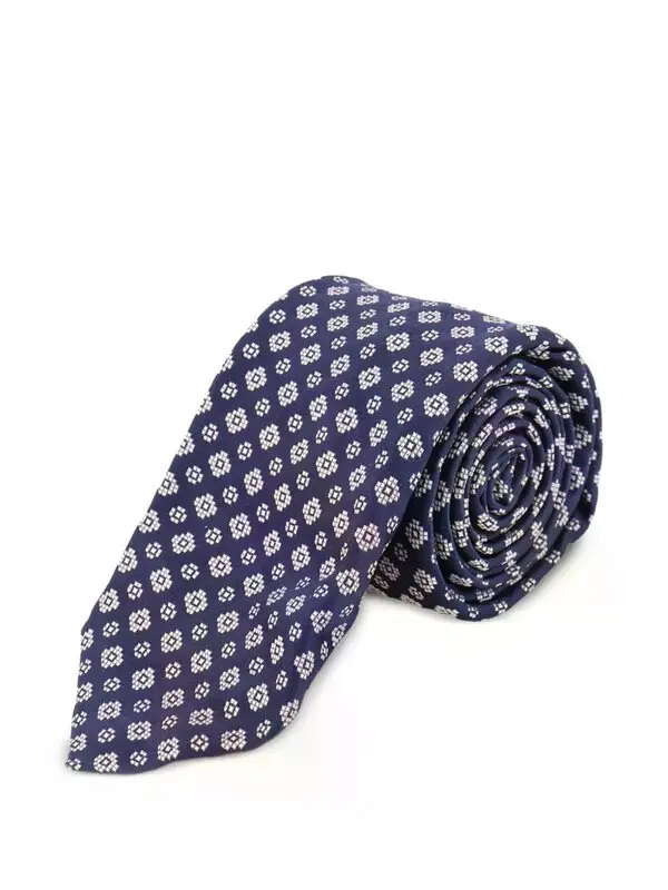 Kiton Ciro Paone Geometric-print Tie - Blue