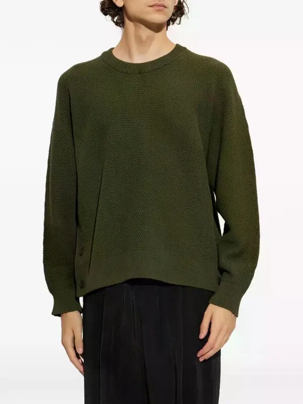 Issey Miyake Button-detail Waffle-knit Sweater