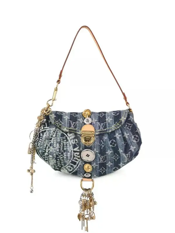 LOUIS VUITTON 2006 Mini Denim Pleaty Raye Shoulder Bag - Blue