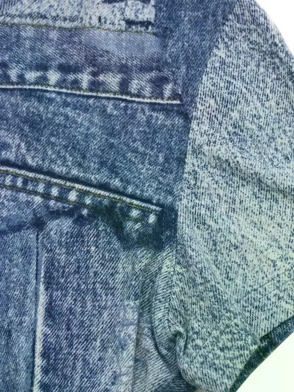Dior 2001 Denim-print Patch-detail T-shirt
