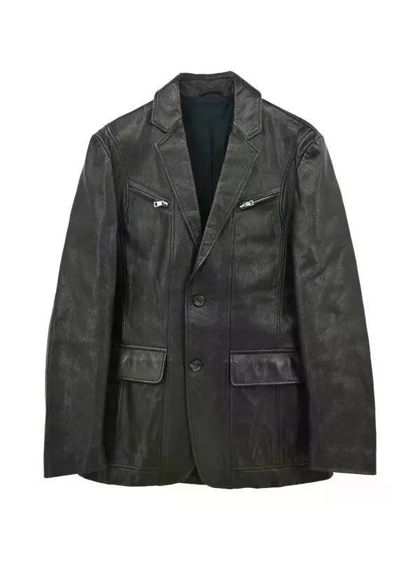 Gucci Single-breasted Leather Blazer