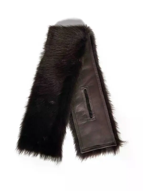 Magda Butrym Faux-fur Panelled Leather Scarf