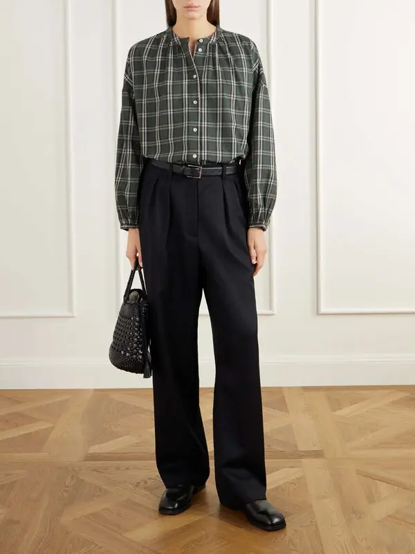 SKALL STUDIO Painter Pleated Wool-twill Wide-leg Pants