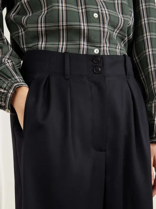 SKALL STUDIO Painter Pleated Wool-twill Wide-leg Pants