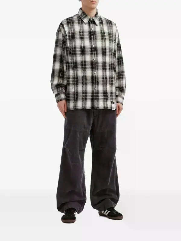 Izzue Corduroy Panelled Wide-leg Trousers - Grey