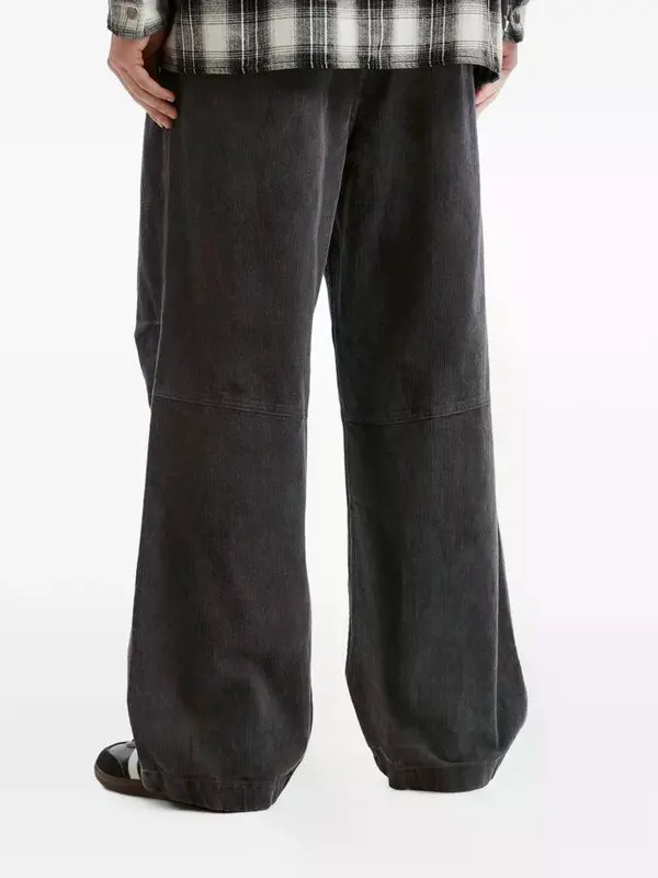 Izzue Corduroy Panelled Wide-leg Trousers - Grey