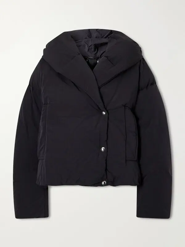 Sportmax Vodka Hooded Cropped Shell Down Jacket - Black