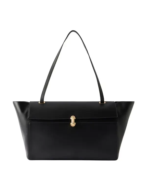 Savette Trapeze Large Leather Shoulder Bag - Black