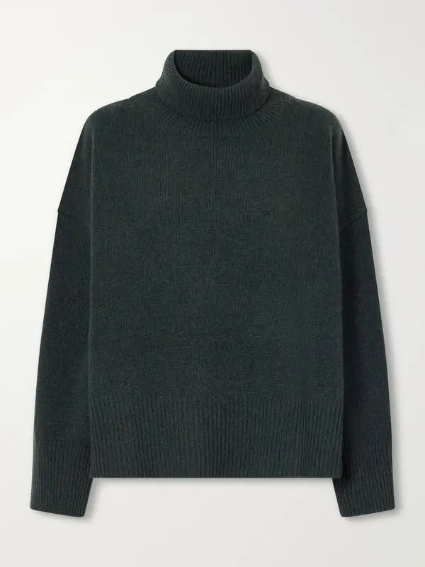 SKALL STUDIO Silene Rib-trimmed Wool Turtleneck Sweater - Green