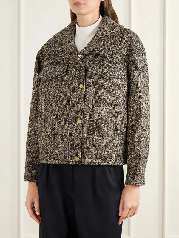 Veronica Beard Silversmith Dickey Padded Tweed Jacket - Neutrals