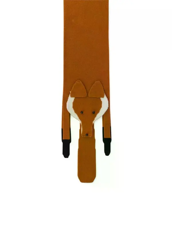 Moschino Fox-motif Knitted Scarf