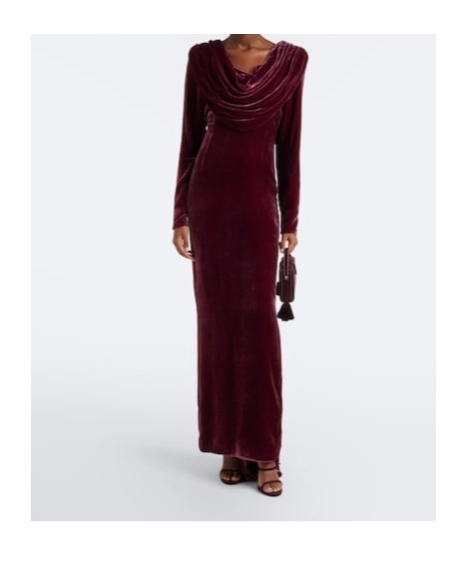 ROTATE BY BIRGER CHRISTENSEN Draped Velvet Gown