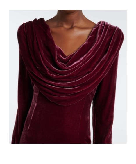 ROTATE BY BIRGER CHRISTENSEN Draped Velvet Gown