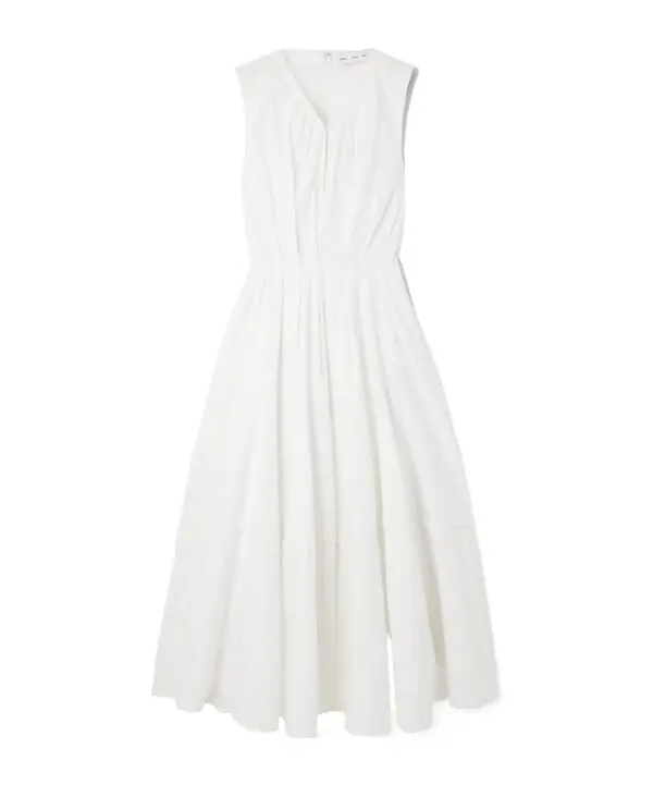 Proenza Schouler Pleated V-neck Waist-cinching Dress