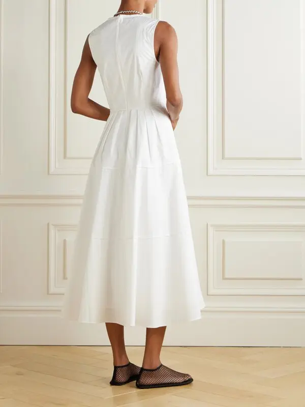 Proenza Schouler Pleated V-neck Waist-cinching Dress