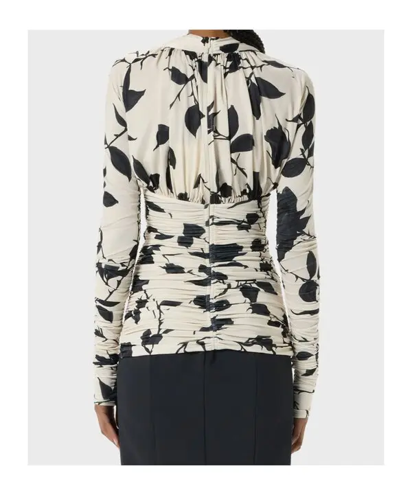Blumarine Floral-print Ruched Blouse