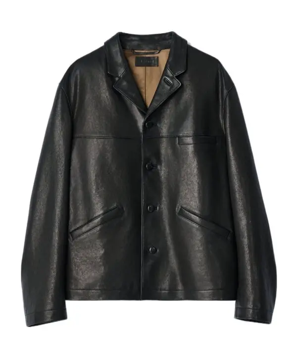 LEMAIRE Single-breasted Jacket In Grained Lambskin
