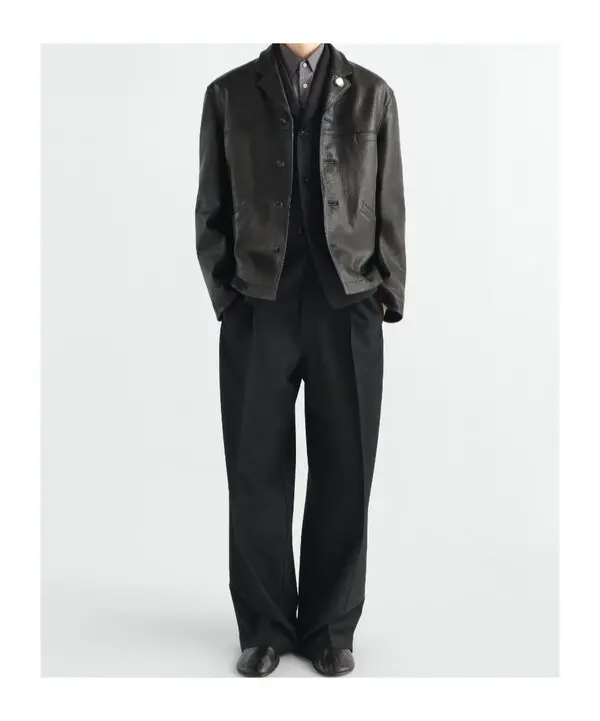 LEMAIRE Single-breasted Jacket In Grained Lambskin