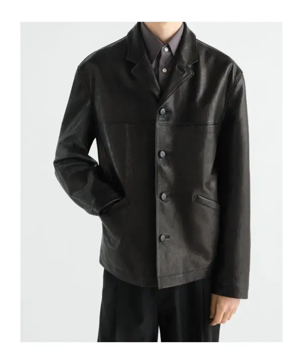 LEMAIRE Single-breasted Jacket In Grained Lambskin