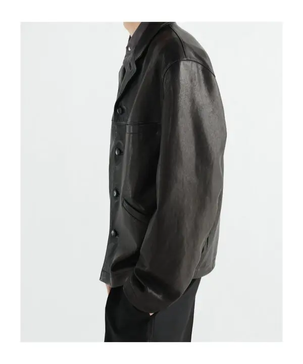 LEMAIRE Single-breasted Jacket In Grained Lambskin