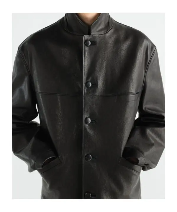 LEMAIRE Single-breasted Jacket In Grained Lambskin