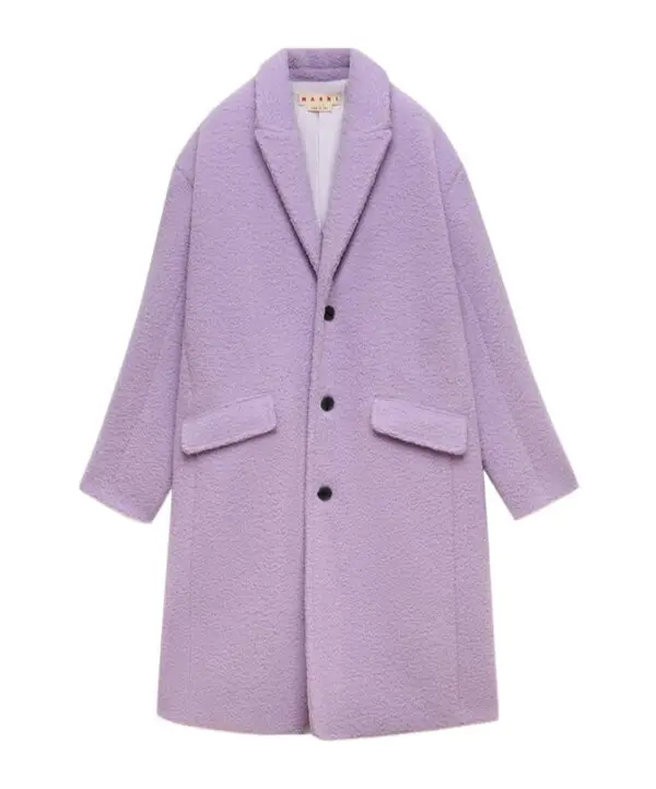 Marni Purple Wool-mohair Teddy Oversized Coat