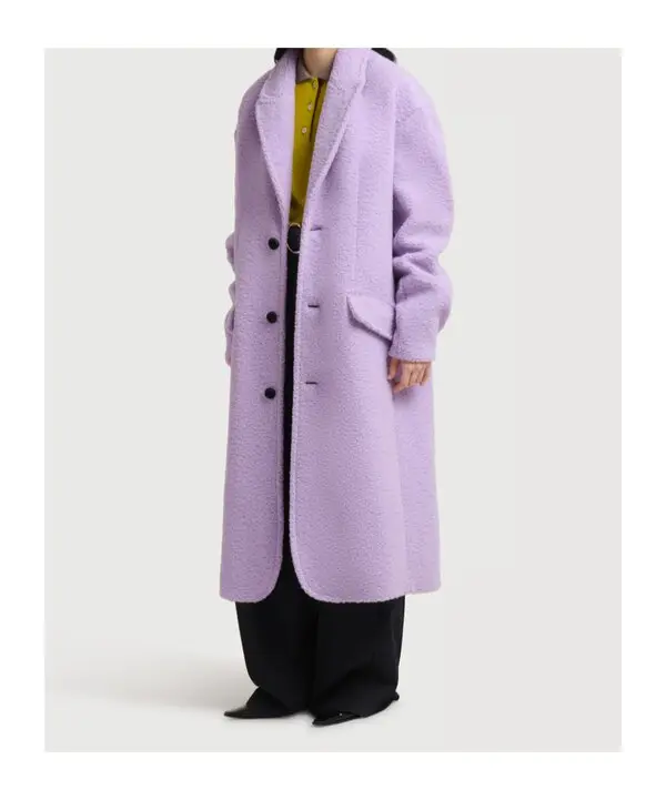 Marni Purple Wool-mohair Teddy Oversized Coat