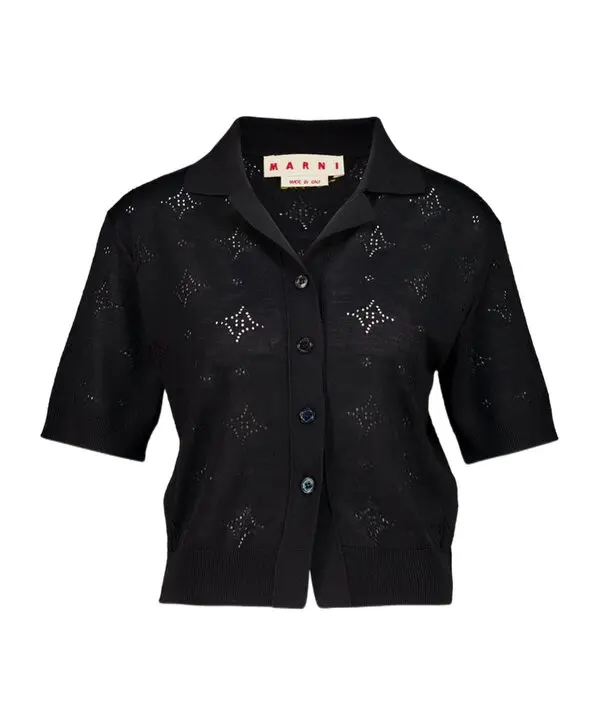 Marni Short-sleeved Knit Cardigan - Black