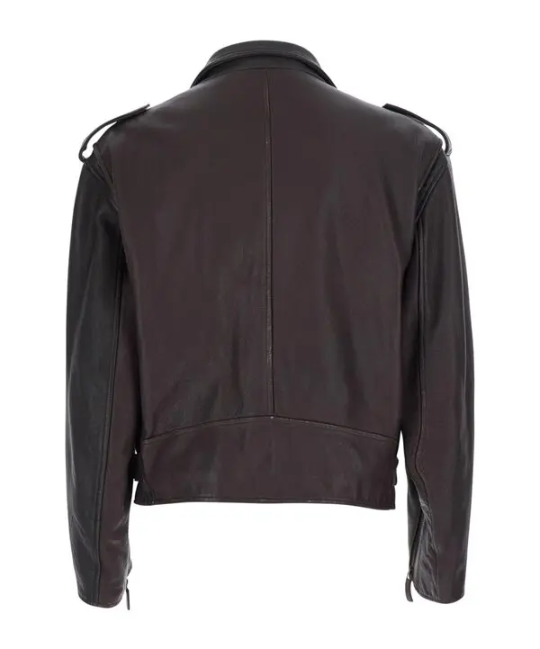 Emporio Armani Zip-up Leather Biker Jacket