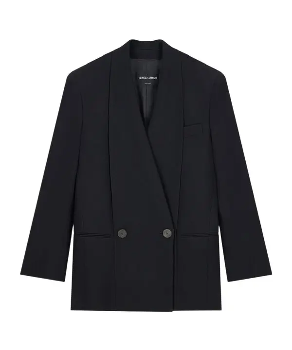 Giorgio Armani Pleated-back Double-breasted Blazer