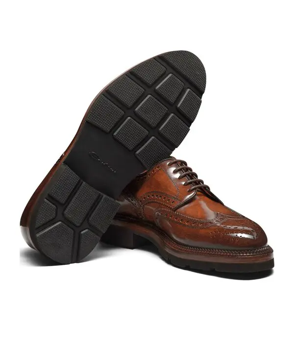 Santoni Brogue Lace-up Shoes