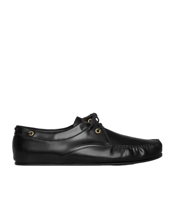 Celine Flat Derby In Polished Bullskin