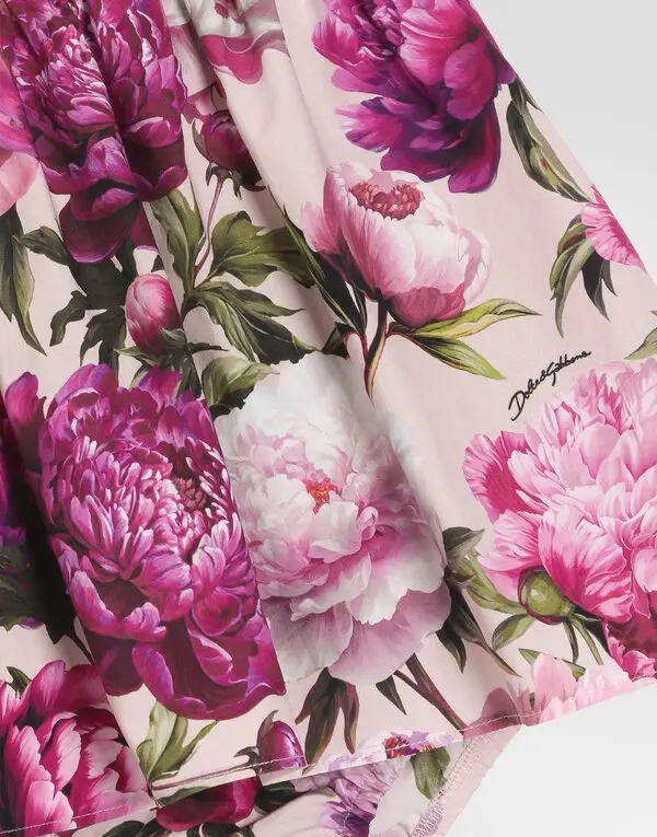 Dolce & Gabbana Peony-print Mix Material Dress
