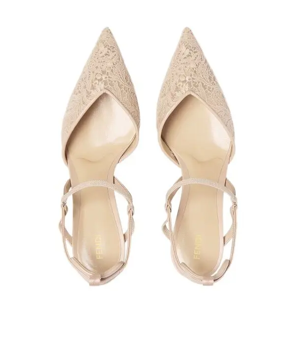 Fendi Very Colibrì -colored Tulle Medium-heeled Slingbacks