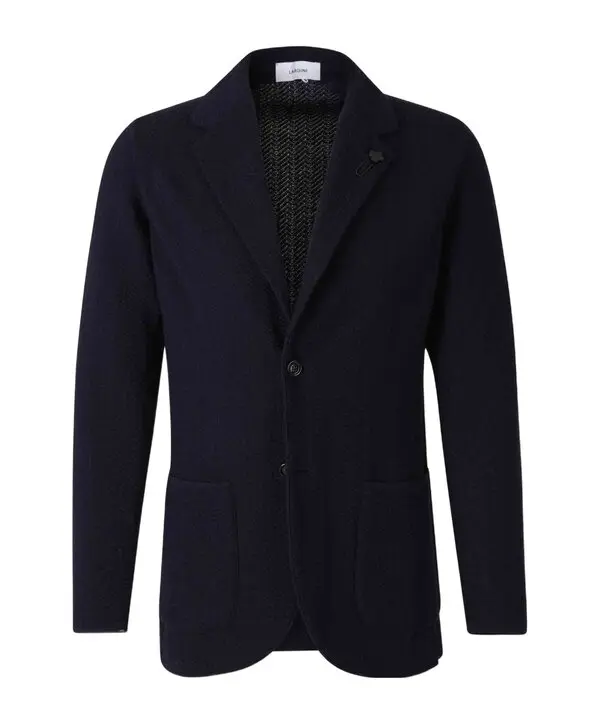 LARDINI Herringbone-knit Virgin Wool Jacket