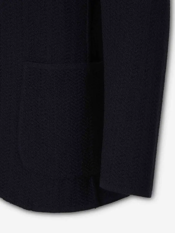 LARDINI Herringbone-knit Virgin Wool Jacket