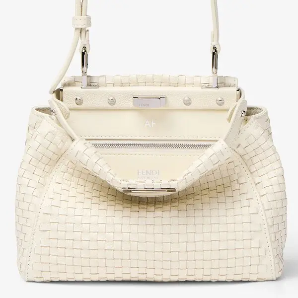 Fendi My Peekaboo Xs Woven Leather Bag