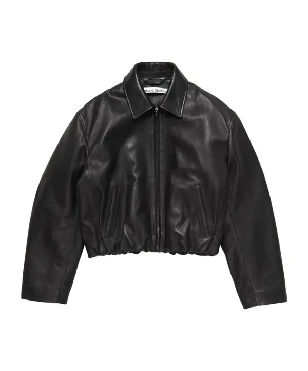 Acne Studios Logo-debossed Cropped Jacket - Black