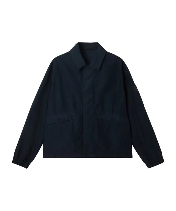 Stone Island Coach Jacket With Anti-drop Finish - Navy Blue