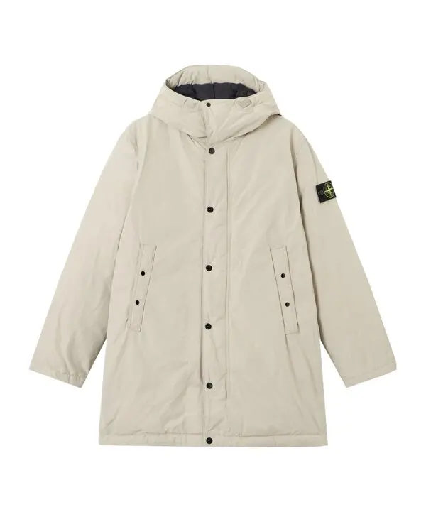 Stone Island Long Down Parka With Anti-drop - Sand-colored
