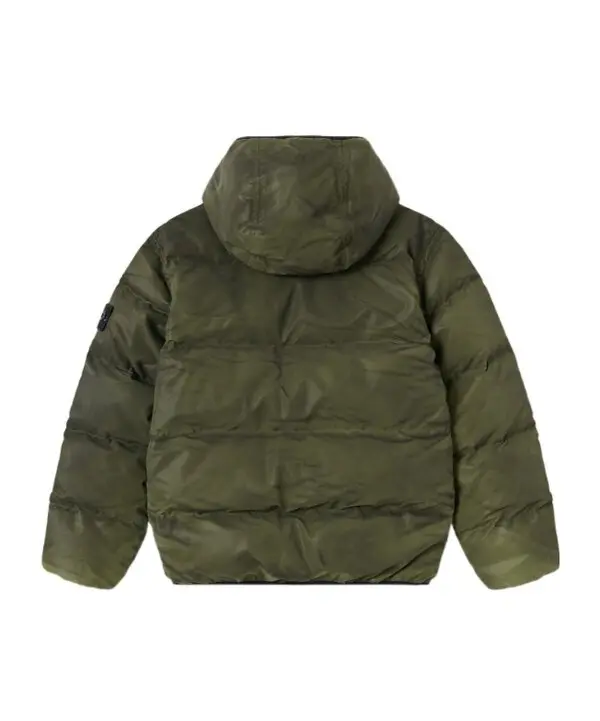 Stone Island Hooded Down Jacket With Reflective Coating