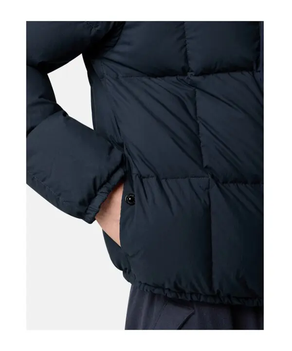 Stone Island Hooded Down Jacket With Wind Resistance - Navy Blue