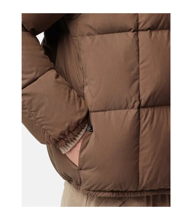 Stone Island Hooded Down Jacket With Wind Resistance - Ochre