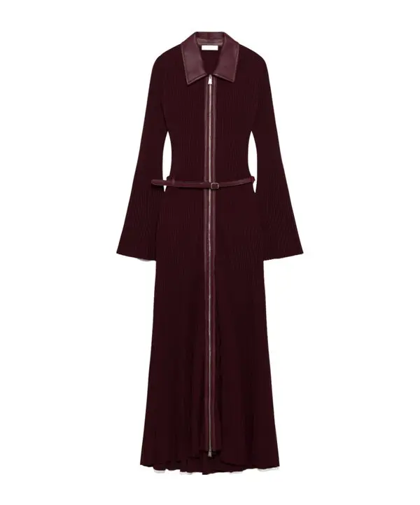 Simkhai Ismelle Belted Ribbed-knit Midi Dress