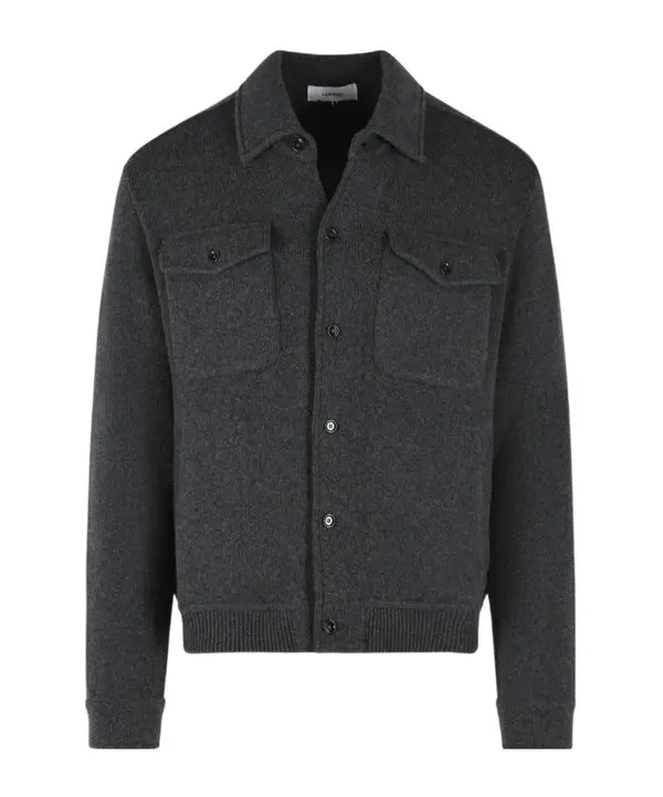 LARDINI Long-sleeve Button-up Jacket - Grey