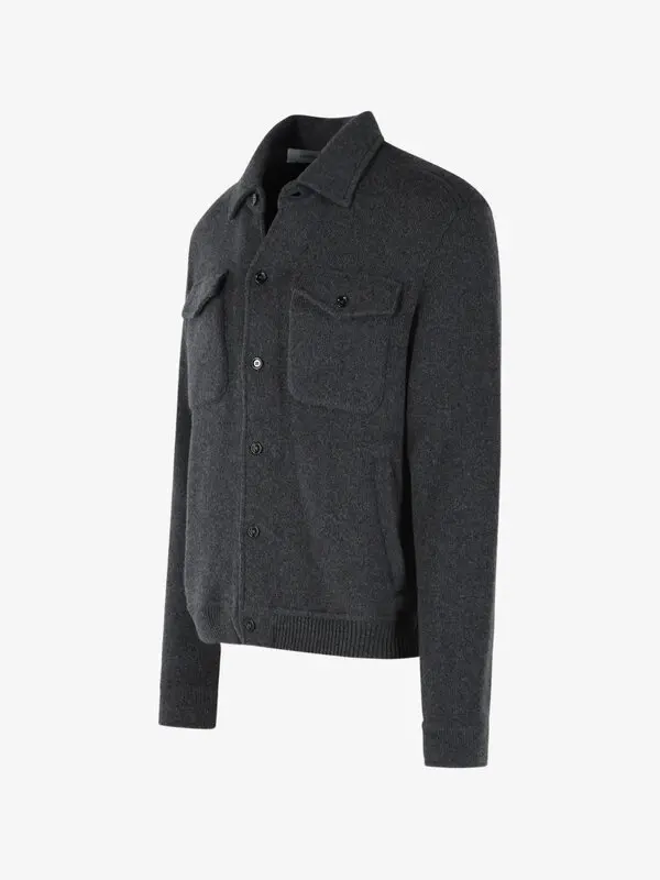 LARDINI Long-sleeve Button-up Jacket - Grey
