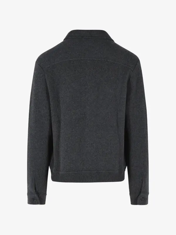 LARDINI Long-sleeve Button-up Jacket - Grey