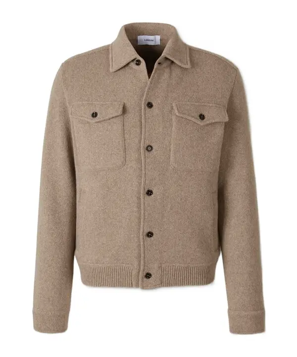 LARDINI Button-up Long-sleeved Jacket - Camel