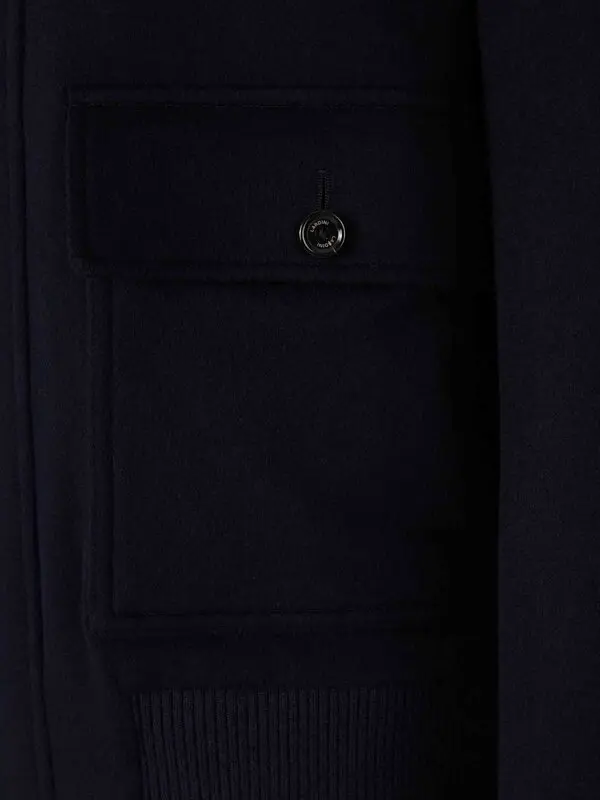 LARDINI Button-front Jacket With Ribbed Trims